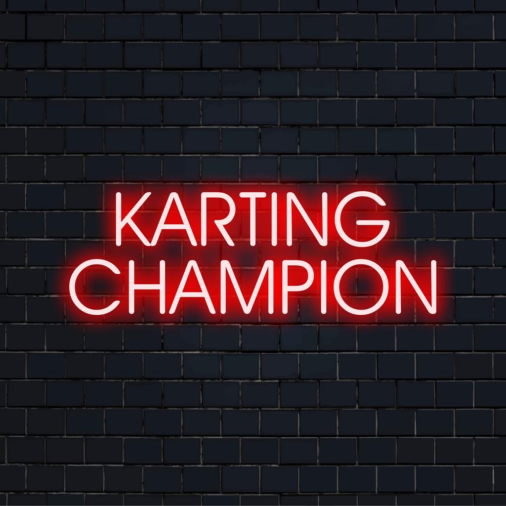 Karting Champion Mukautettu LED Neon Kyltti - Personoitu Neonvalo ...